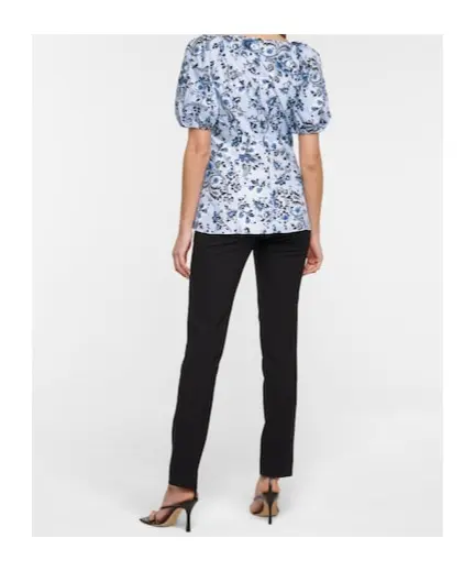 Erdem Inez Floral Cotton Poplin Top