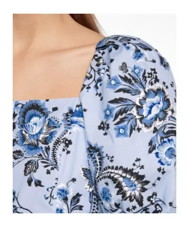Erdem Inez Floral Cotton Poplin Top
