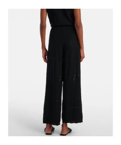 ERES Pointelle Wool And Cashmere Wide-leg Pants