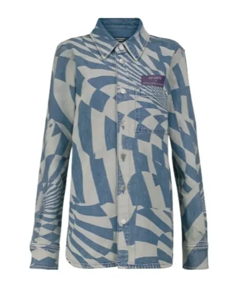 Stella McCartney X Ed Curtis Printed Denim Shirt - Gray
