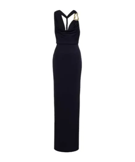 Rebecca Vallance Embellished Halterneck Gown - Black