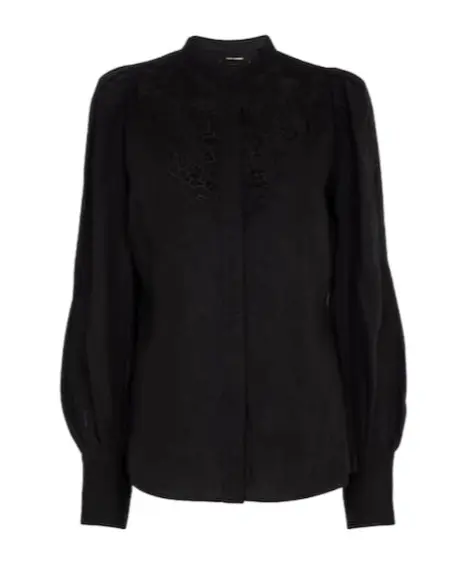 Isabel Marant Étoile Etima Lace-trimmed Linen-blend Blouse - Black