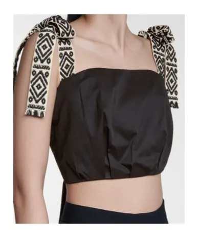 Johanna Ortiz Rituals Stretch Cotton-blend Crop Top