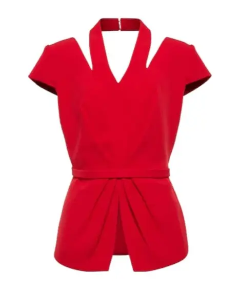 SAFIYAA LONDON Ramona Crêpe Halterneck Cutout Top