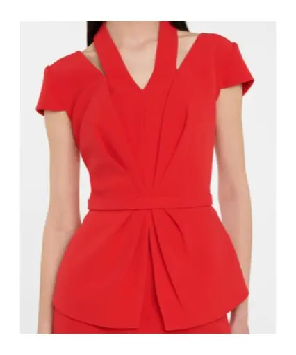 SAFIYAA LONDON Ramona Crêpe Halterneck Cutout Top