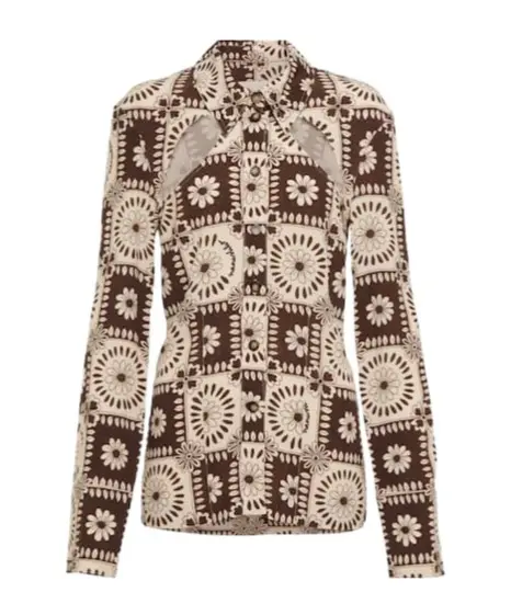 Nanushka Huyen Printed Cutout Shirt