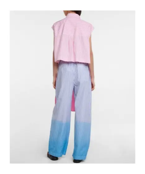 Marni Striped Cotton Poplin Shirt Dress With Ombr Bleach