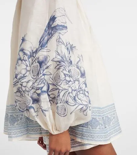 ALEMAIS Villa Romantica Printed Ramie Blouse