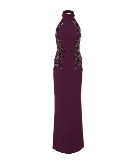 Rebecca Vallance Beatrice Embellished Crepe Gown - Red