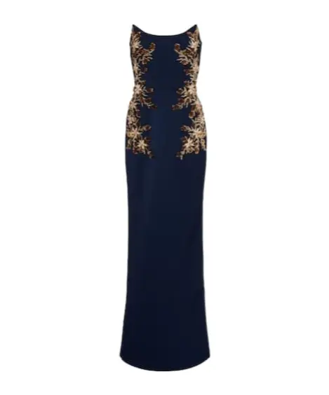 Rebecca Vallance Orla Embellished Crepe Bustier Gown - Black