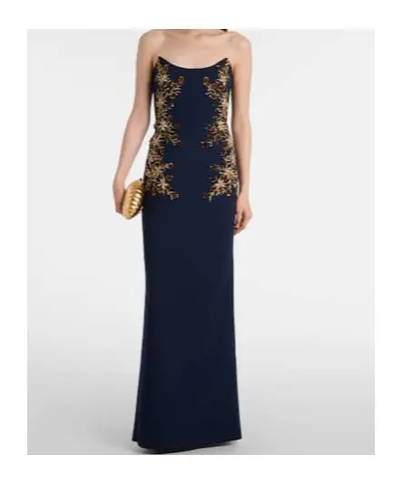 Rebecca Vallance Orla Embellished Crepe Bustier Gown