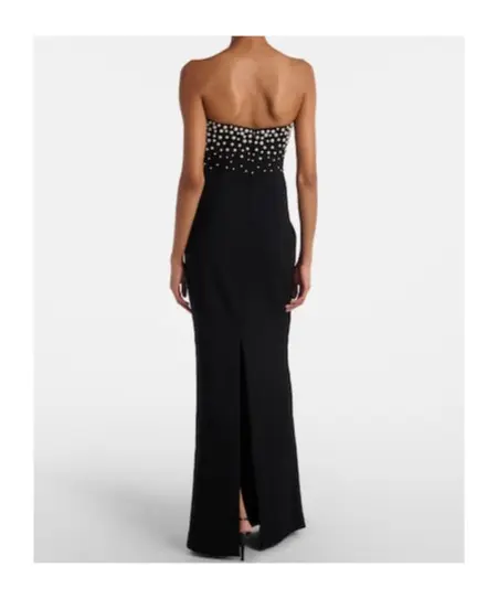 Rebecca Vallance Lynette Embellished Crepe Bustier Gown