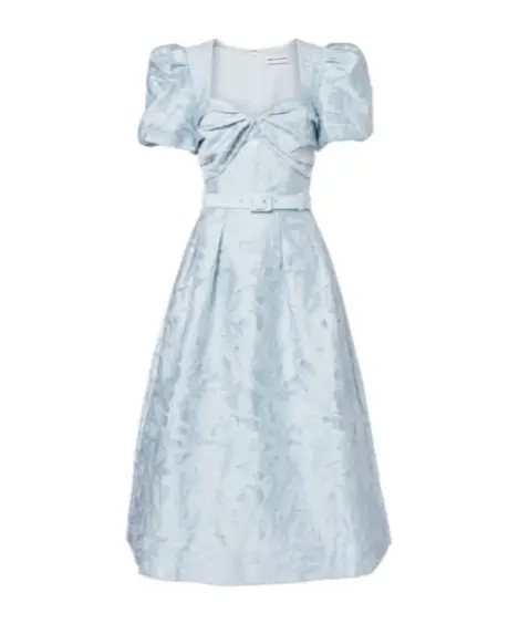 Rebecca Vallance Anneli Cotton-blend Jacquard Midi Dress - Blue