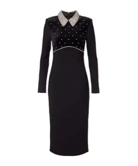 Rebecca Vallance Alistar Embellished Midi Dress - Black
