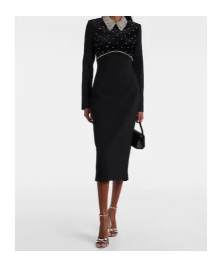 Rebecca Vallance Embellished Collar Midi Dress