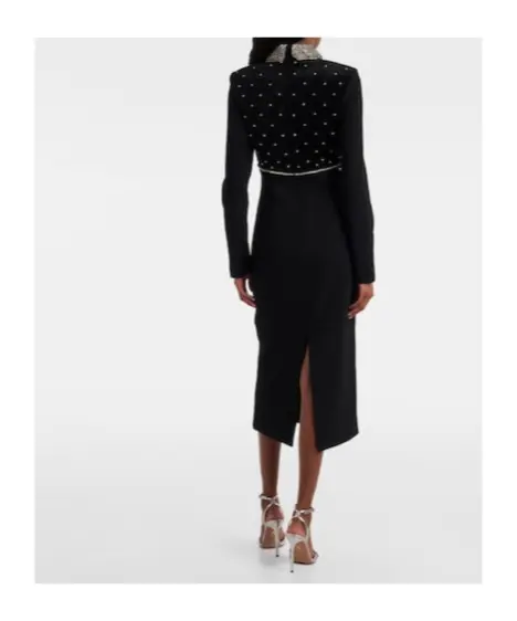 Rebecca Vallance Embellished Collar Midi Dress