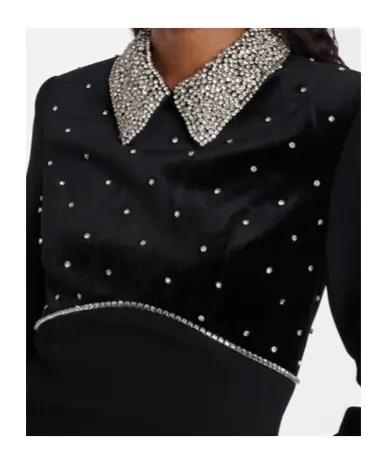 Rebecca Vallance Embellished Collar Midi Dress