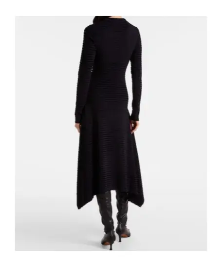 Proenza Schouler Striped Knitted Asymmetric Midi Dress