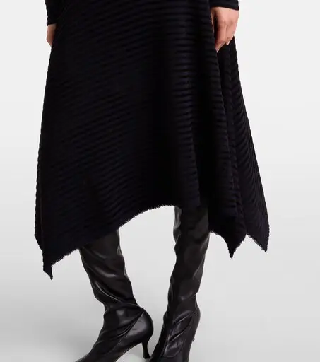 Proenza Schouler Striped Knitted Asymmetric Midi Dress