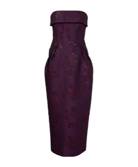 Rebecca Vallance Afina Floral Brocade Cocktail Dress - Black