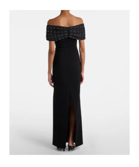 Rebecca Vallance Ederson Embellished Crepe Bustier Gown