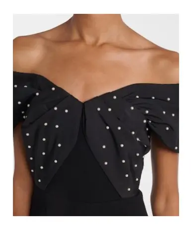 Rebecca Vallance Ederson Embellished Crepe Bustier Gown