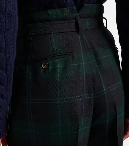 Polo Ralph Lauren Belted Checked Wool Tapered Pants