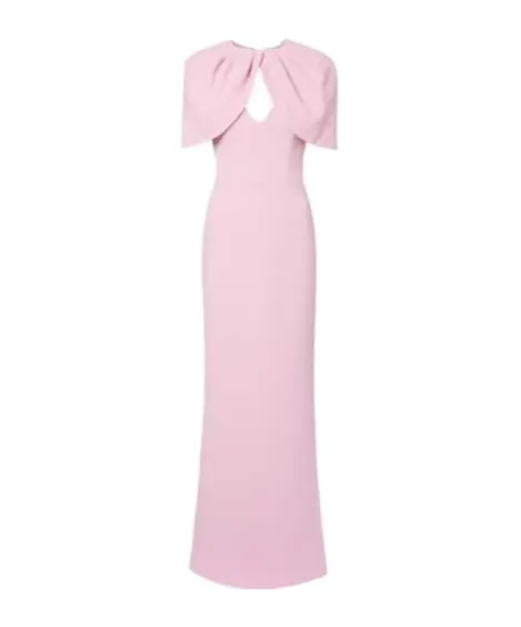 Rebecca Vallance Xena Caped Crepe Gown - Pink