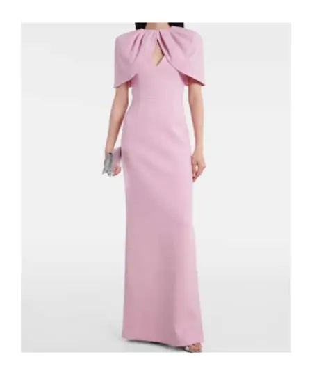Rebecca Vallance Xena Caped Crepe Gown