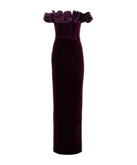 Rebecca Vallance Charles Off-shoulder Velvet Gown - Black