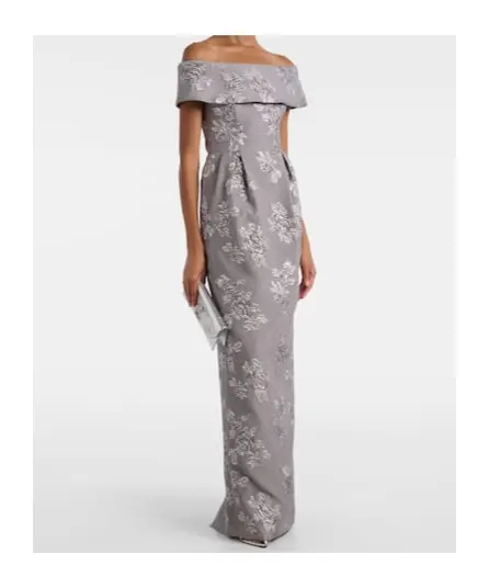 Rebecca Vallance Off-shoulder Brocade Bustier Gown