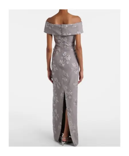 Rebecca Vallance Off-shoulder Brocade Bustier Gown