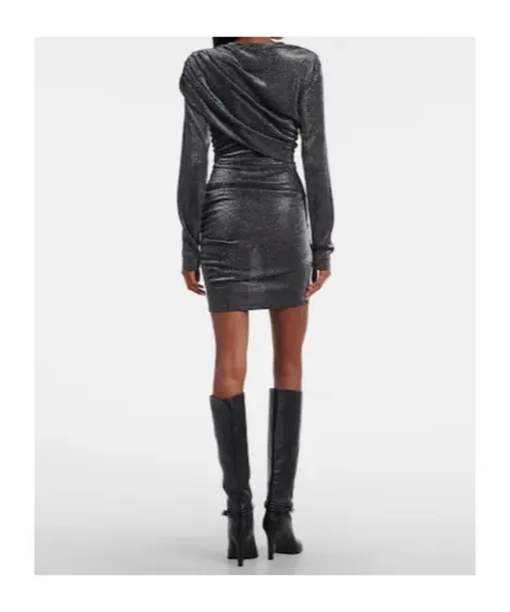 Isabel Marant Étoile Denise Draped Jersey Lame Minidress