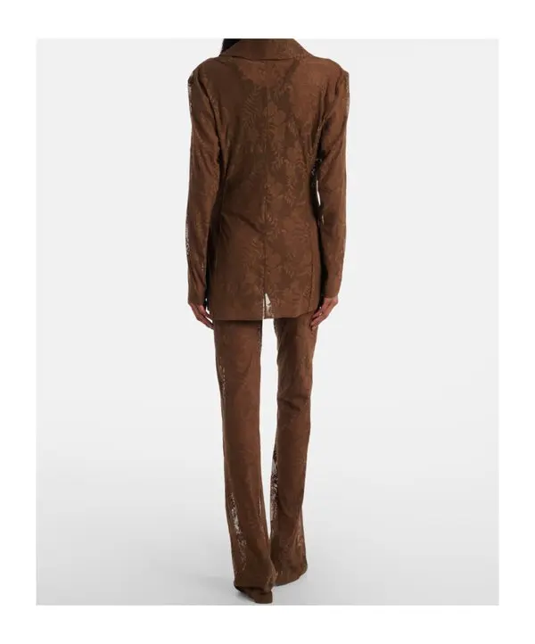 Norma Kamali High-rise Lace Flared Pants