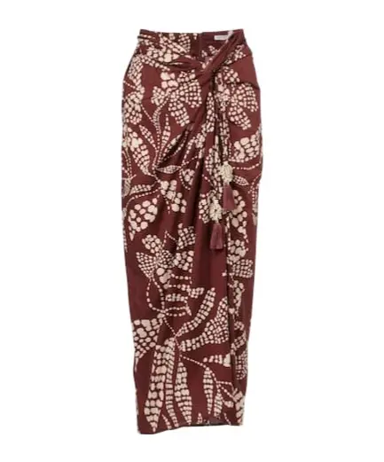 Poupette St Barth Uma Printed Cotton Midi Skirt