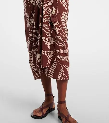 Poupette St Barth Uma Printed Cotton Midi Skirt