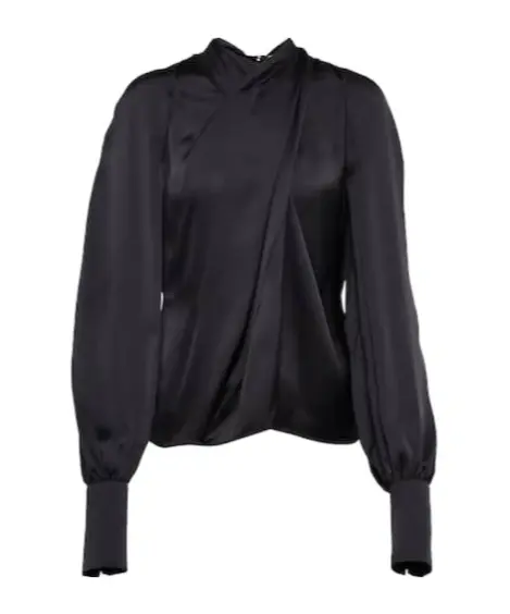 SAFIYAA LONDON Kaja Cross-over Satin Blouse