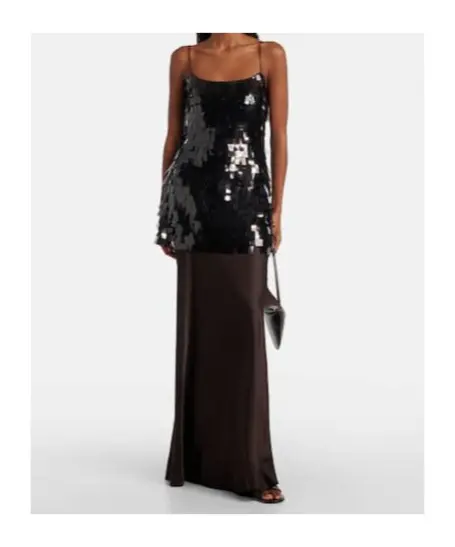 Staud Mesa Sequined Satin Gown