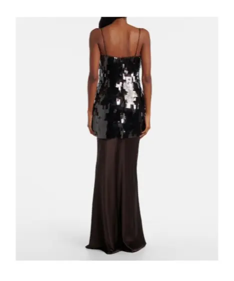 Staud Mesa Sequined Satin Gown