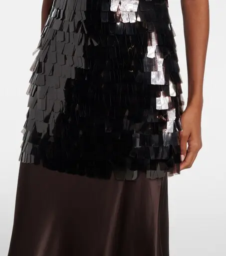 Staud Mesa Sequined Satin Gown