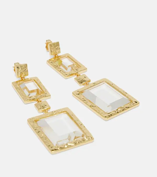 Rebecca Vallance Embellished Gold-plated Drop Earrings