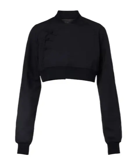Comme Des Garçons Cropped Wool Top - Black