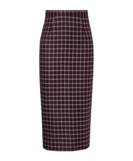 EMILIA WICKSTEAD Lorelei Houndstooth Genzianella Pencil Skirt - Black