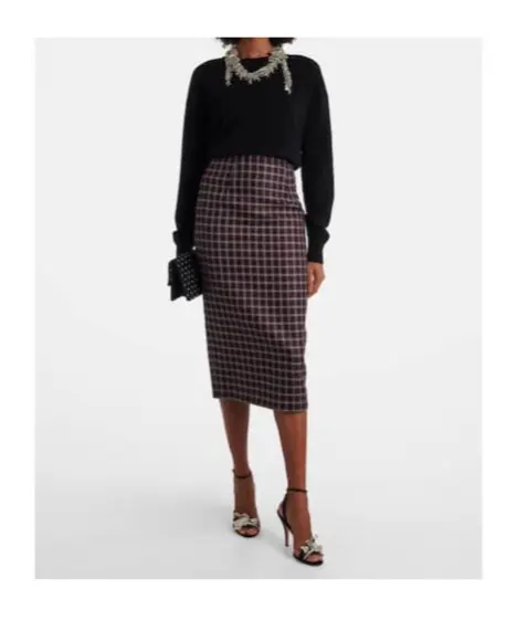 EMILIA WICKSTEAD Lorelei Houndstooth Jacquard Pencil Skirt