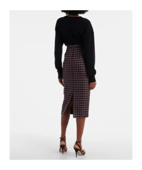 EMILIA WICKSTEAD Lorelei Houndstooth Jacquard Pencil Skirt