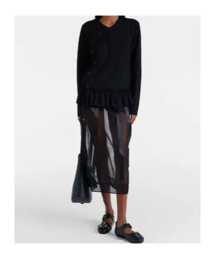 Comme Des Garçons Ruffled Wool Top