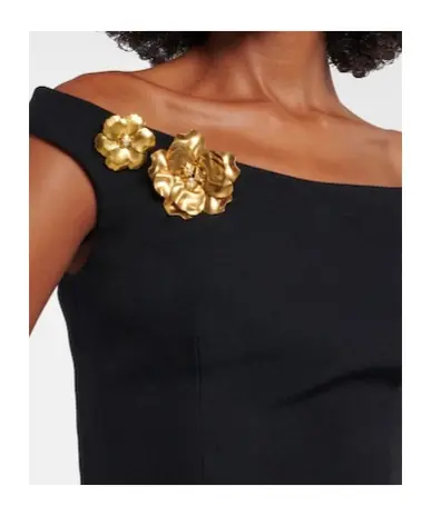 SAFIYAA LONDON Belted Embellished Crepe Maxi Dress