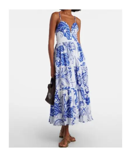 Poupette St Barth Milena Printed Cotton Maxi Dress