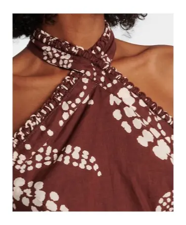 Poupette St Barth Suma Printed Cotton Crop Top