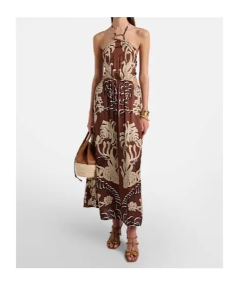Poupette St Barth Isore Printed Halterneck Maxi Dress